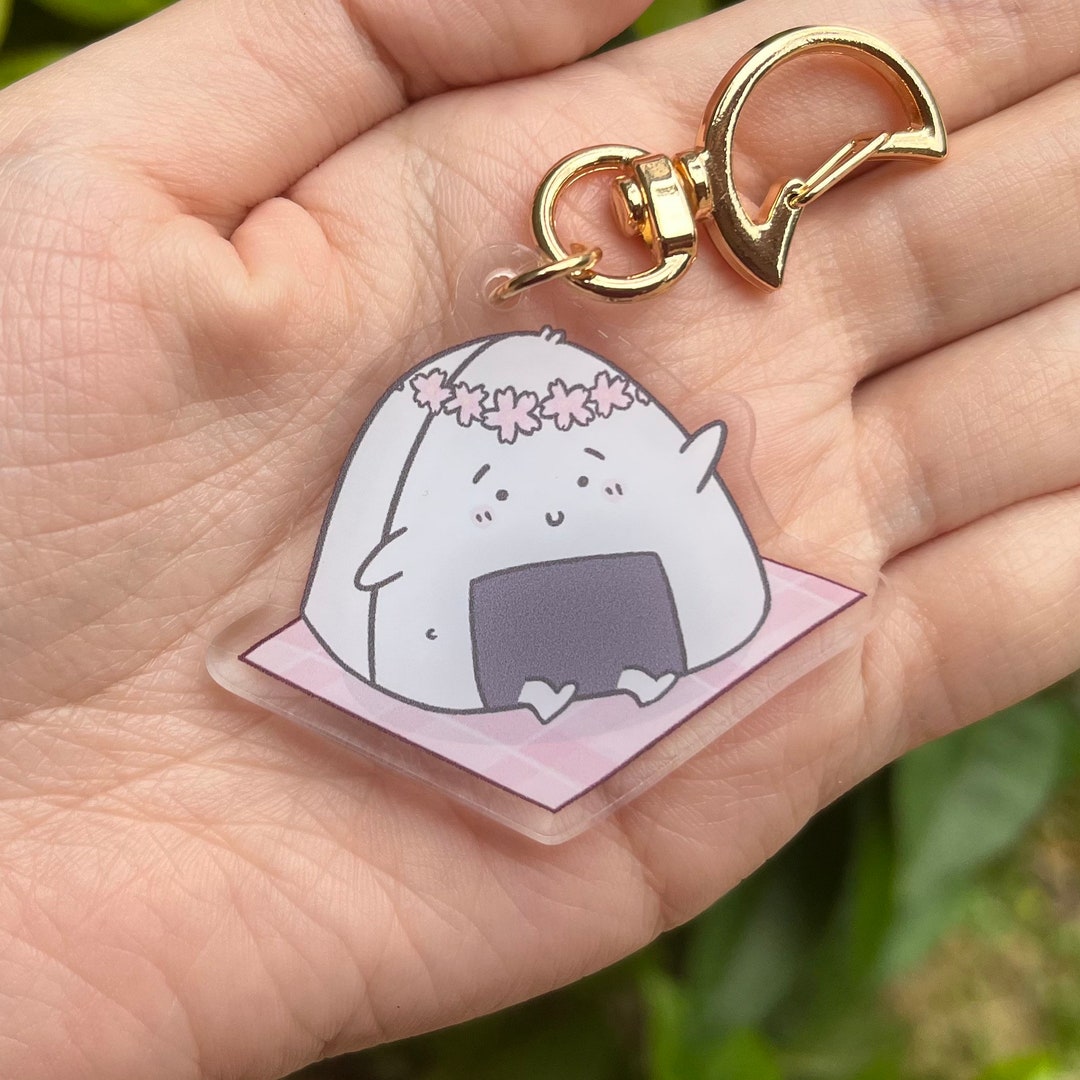 Kawaii Cute Picnic Onigiri Keychain - Etsy
