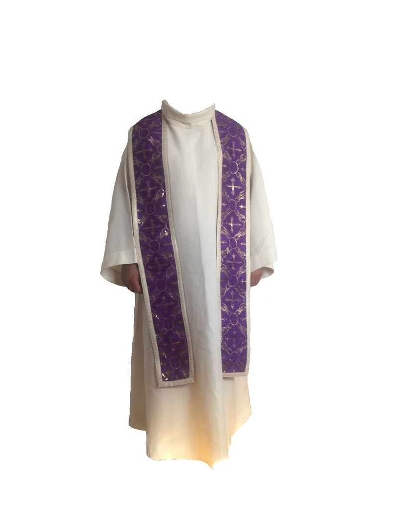 Reversible for Priest Stole With Purple and White Satin and - Etsy