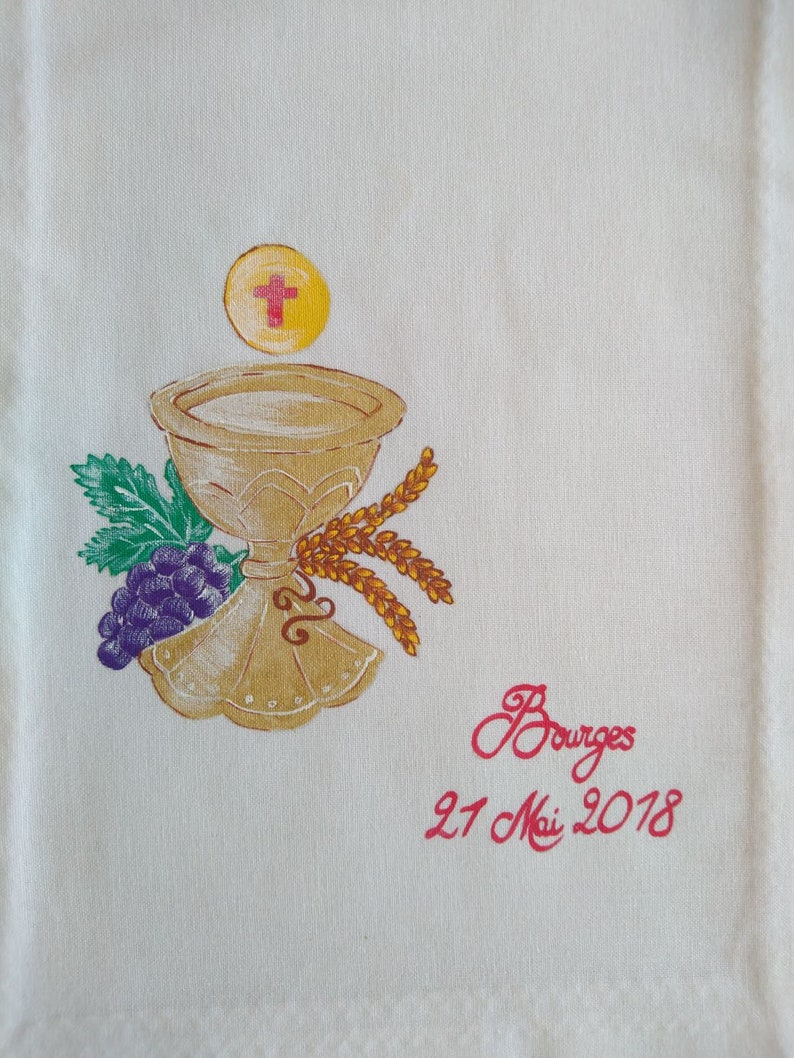 Personalized First Communion Scarf Painted by Hand for Child - Etsy