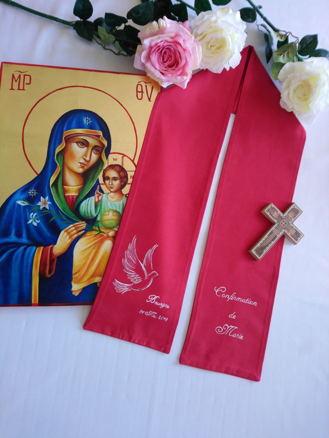 Customizable Confirmation Scarf, Hand Painted for Children, Adults ...