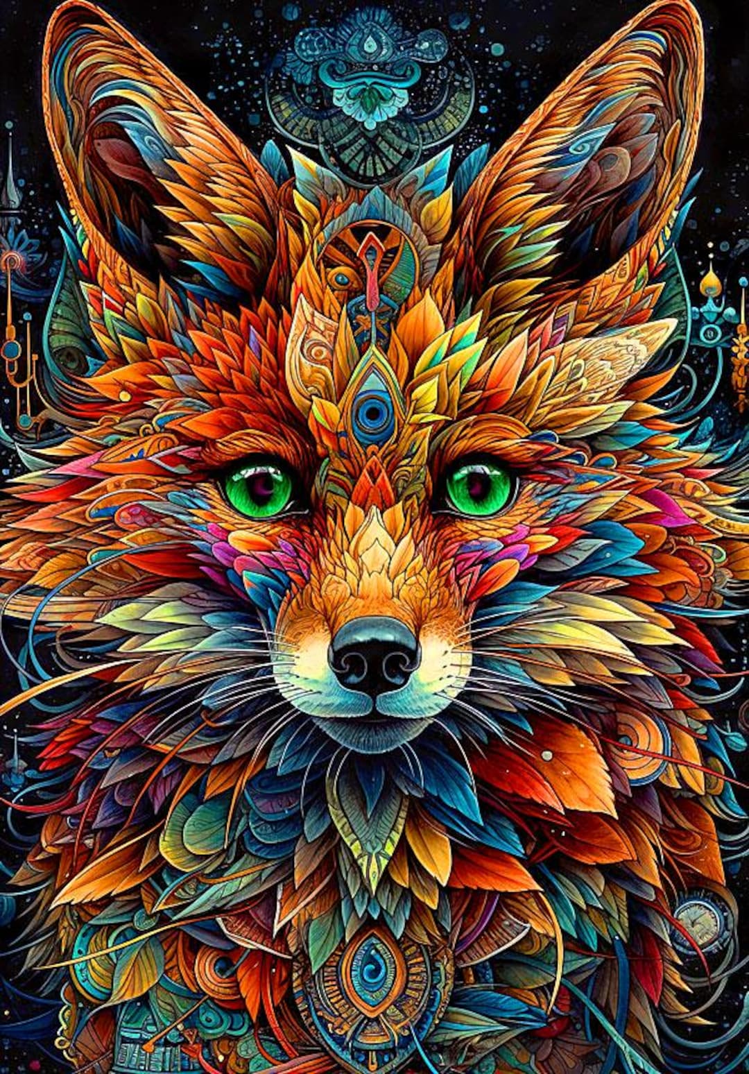 Quilting Panel, Patchwork Fabric, 100% Cotton, Multi-colored Stylized ...