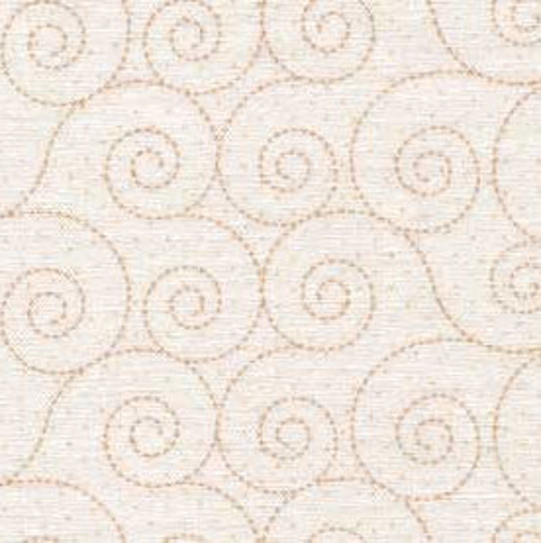 Patchwork Fabric, Off-white Color, Fine Beige Spirals, Tone on Tone, 100% Cotton, REF RR23138C ...