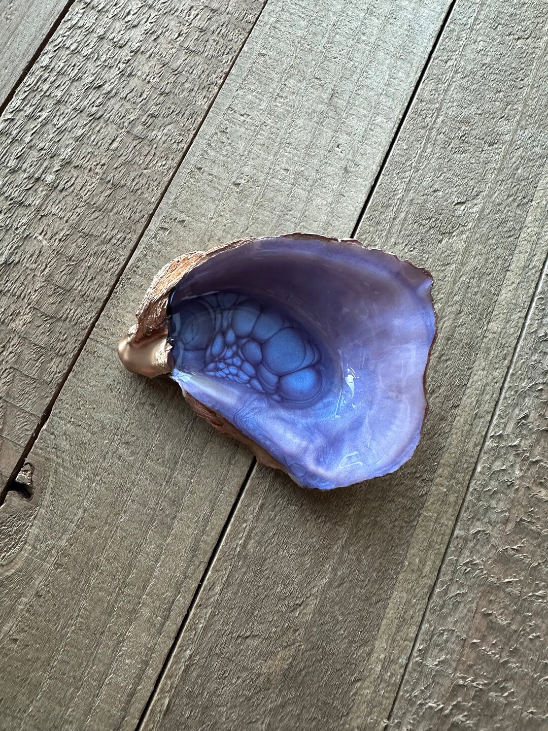 Amethyst, Lavender, and Purple With Gold Oyster Shell Ring Dish ...