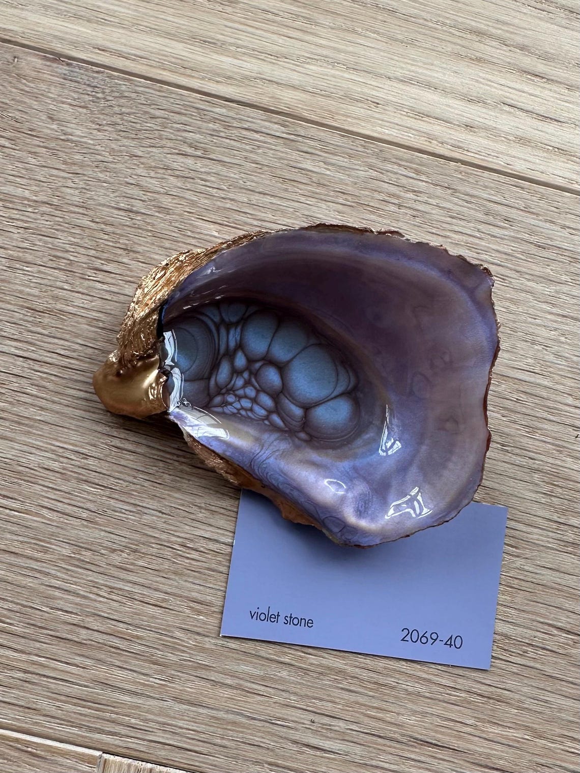 Amethyst, Lavender, and Purple With Gold Oyster Shell Ring Dish ...