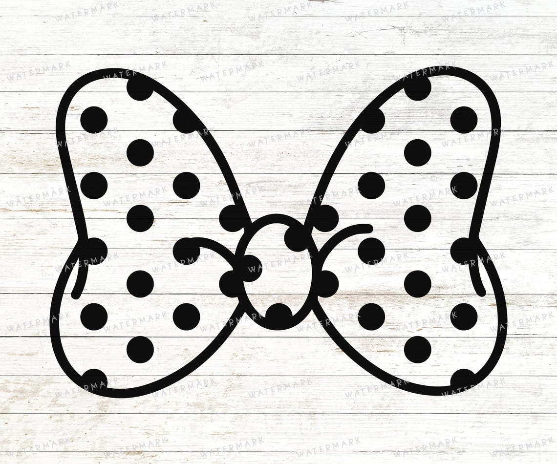 Minnie Mouse Bow Svg, Polka Dot Bow, SVG, PNG, DXF, Eps. T-shirt Svg ...