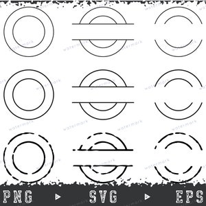 Round SVG Frame. Double Circle PNG. - Etsy