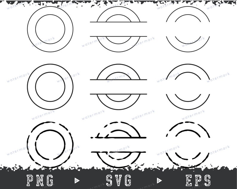 Round SVG Frame. Double Circle PNG. - Etsy