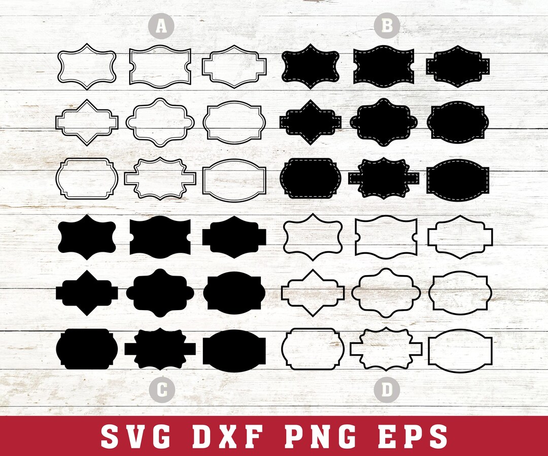 Tag SVG, Label Svg, Banner Svg, Shapes Svg, EPS, PNG, Dxf for Cricut ...