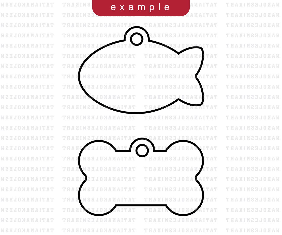 Dog Bone Tag Svg, Cat Fish Tag Svg, Pet Tag, SVG, PNG, DXF, Eps ...