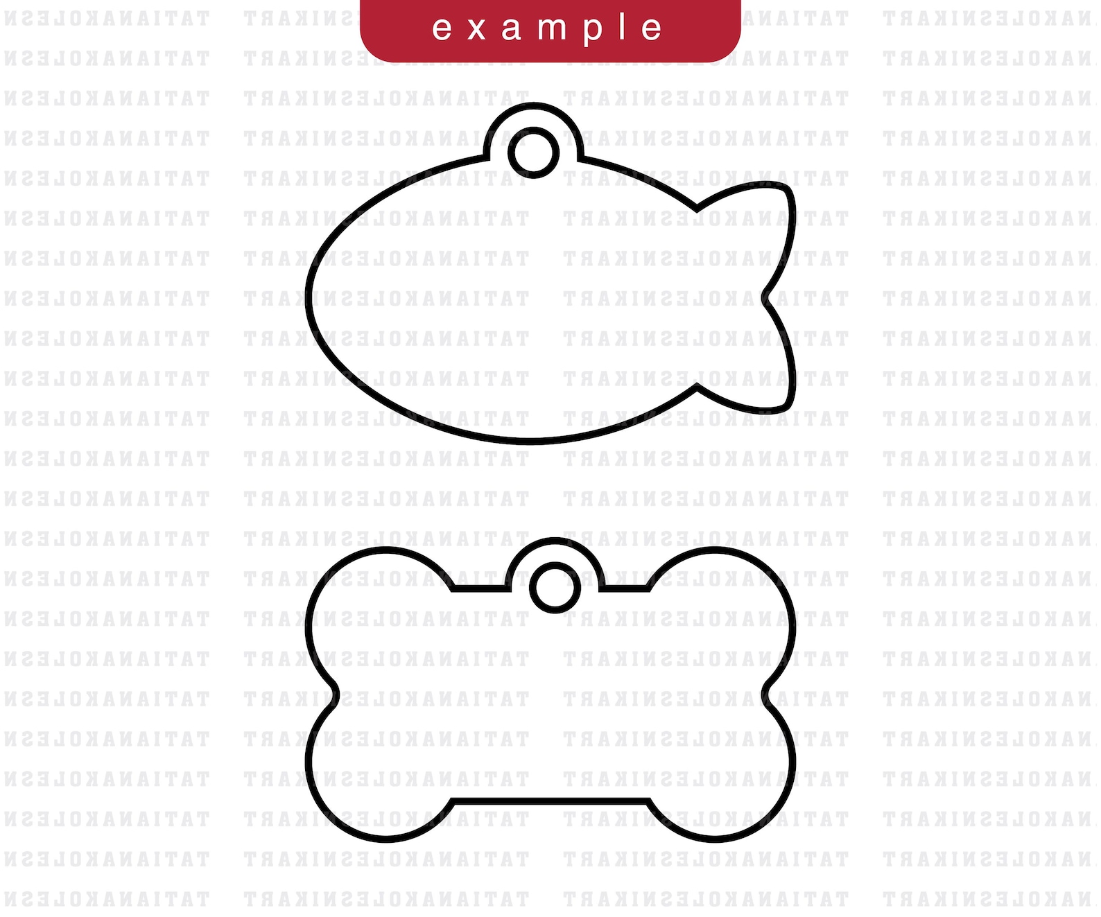 Dog Bone Tag Svg, Cat Fish Tag Svg, Pet Tag, SVG, PNG, DXF, Eps ...