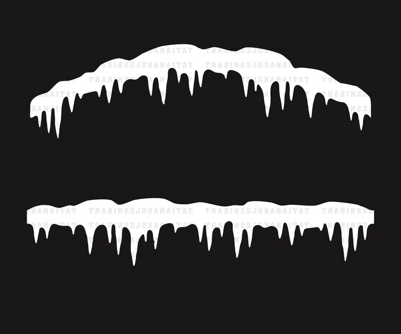 Winter Window Decoration SVG, EPS, PNG, Dxf . Icicles Silhouette for ...