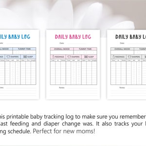 Infant, Baby Daily Log - Etsy