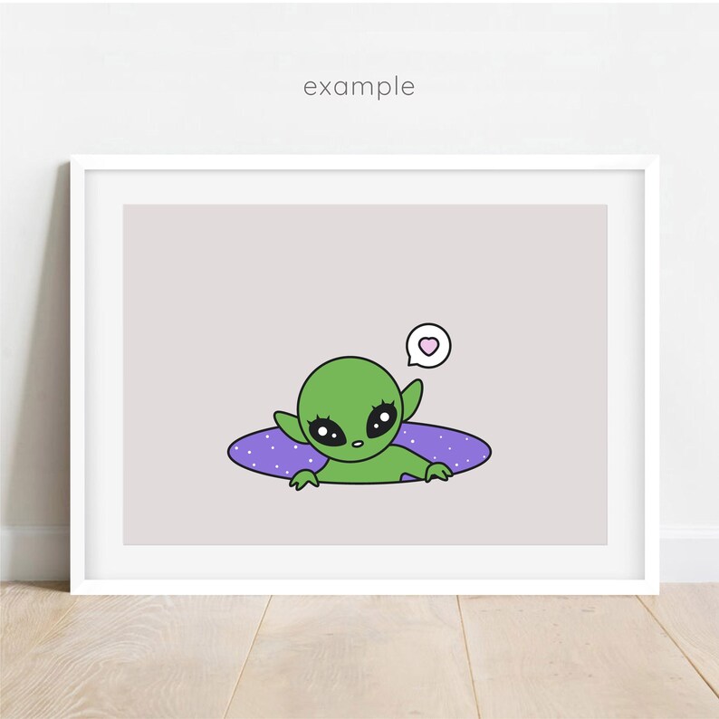 Premium Clipart Set - Alien PNG - Kawaii Baby UFO Designs - Cute Vector ...