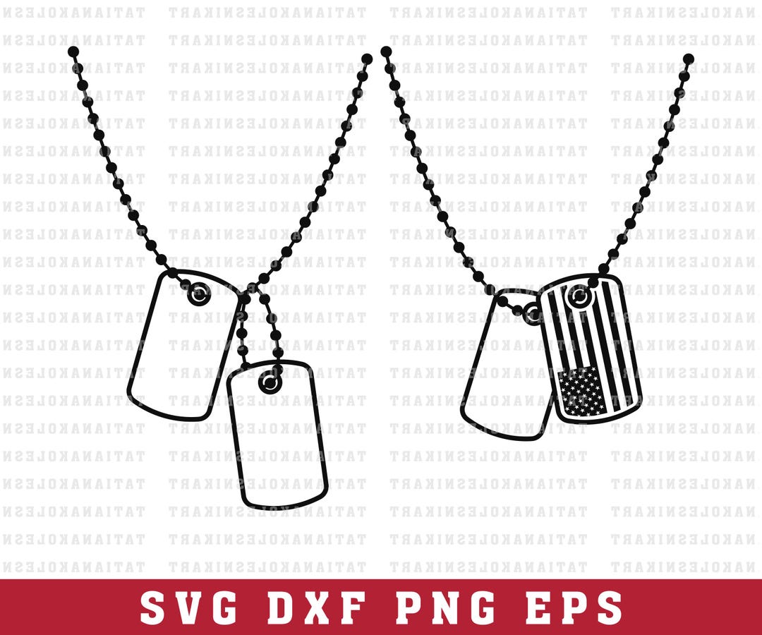 USA Flag Dog Tags (svg, Png, Dxf, Eps) (digital Download) - Etsy