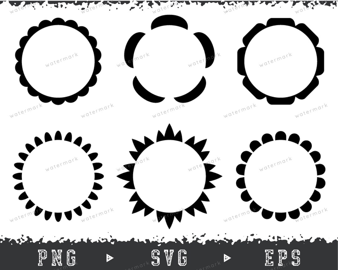 Round SVG Frame. Frame Silhouette PNG. - Etsy