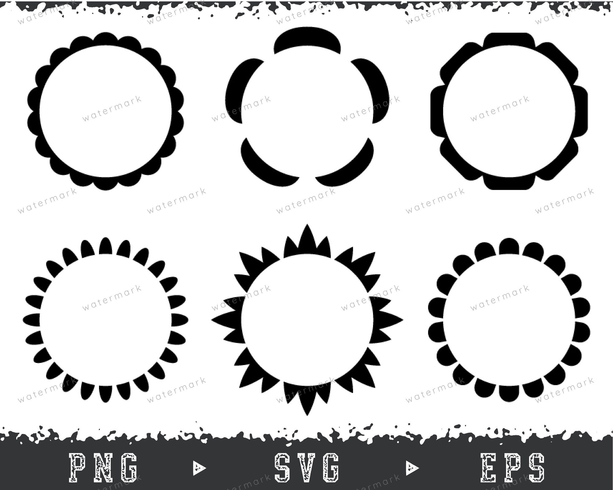 Round SVG Frame. Frame Silhouette PNG. - Etsy
