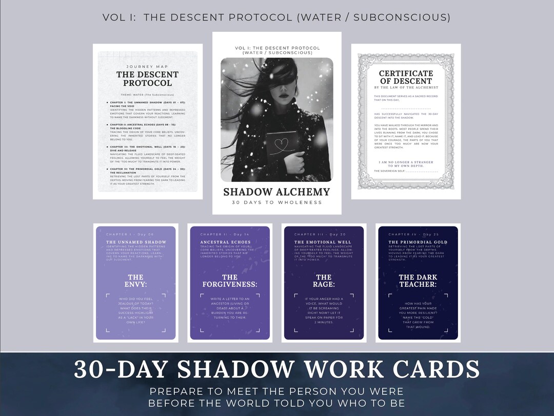 Shadow Alchemy: the Descent | 30 Day Shadow Work Journal Prompts ...