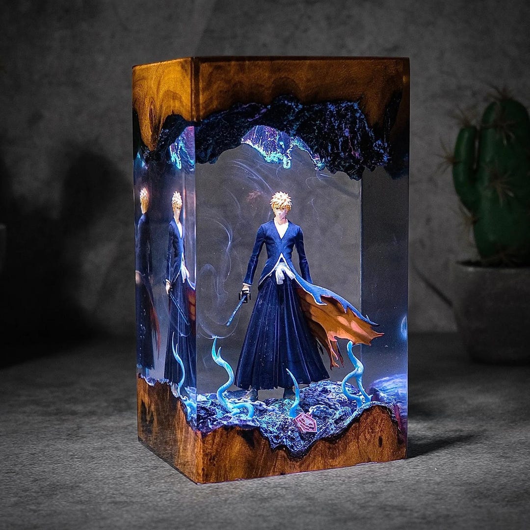 Ichigo Kurosaki Bleach Resin Lamp – Anime LED Diorama Night Light for ...