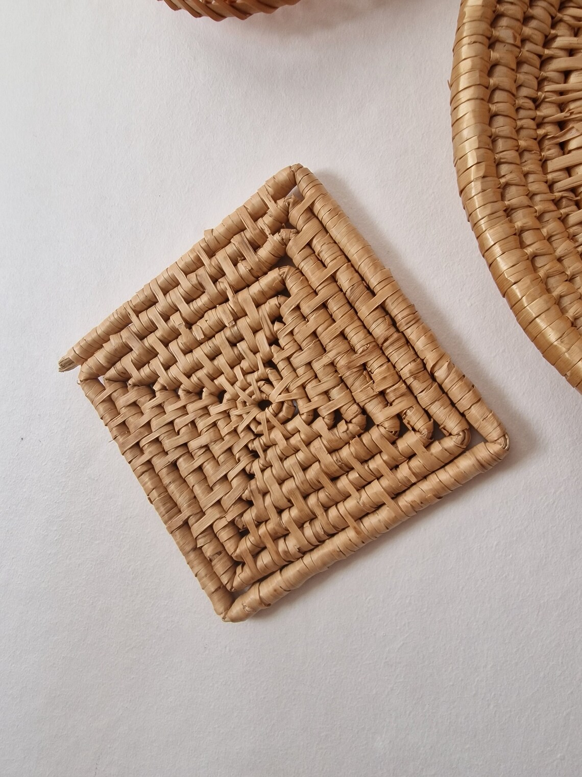 Vintage Set of 9 Woven Wicker Baskets // Basket Wall Art // - Etsy