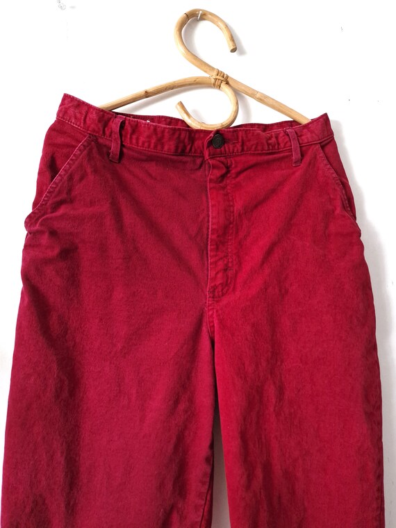 Vintage Women's Red Stirrup Pants // Foot Strap Jeans… - Gem