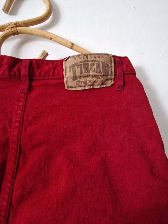 Vintage Women's Red Stirrup Pants // Foot Strap Jeans… - Gem