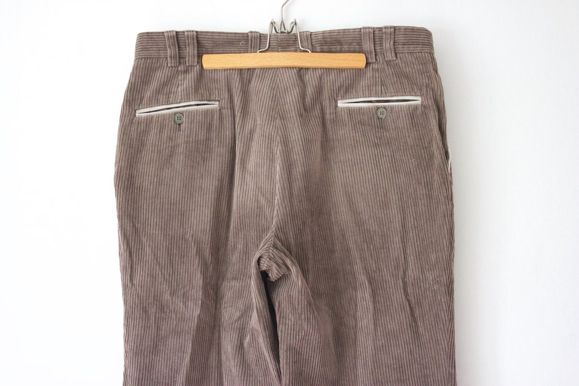 Vintage Men's Corduroy Brown Pants // Brown Cord Trousers | Etsy
