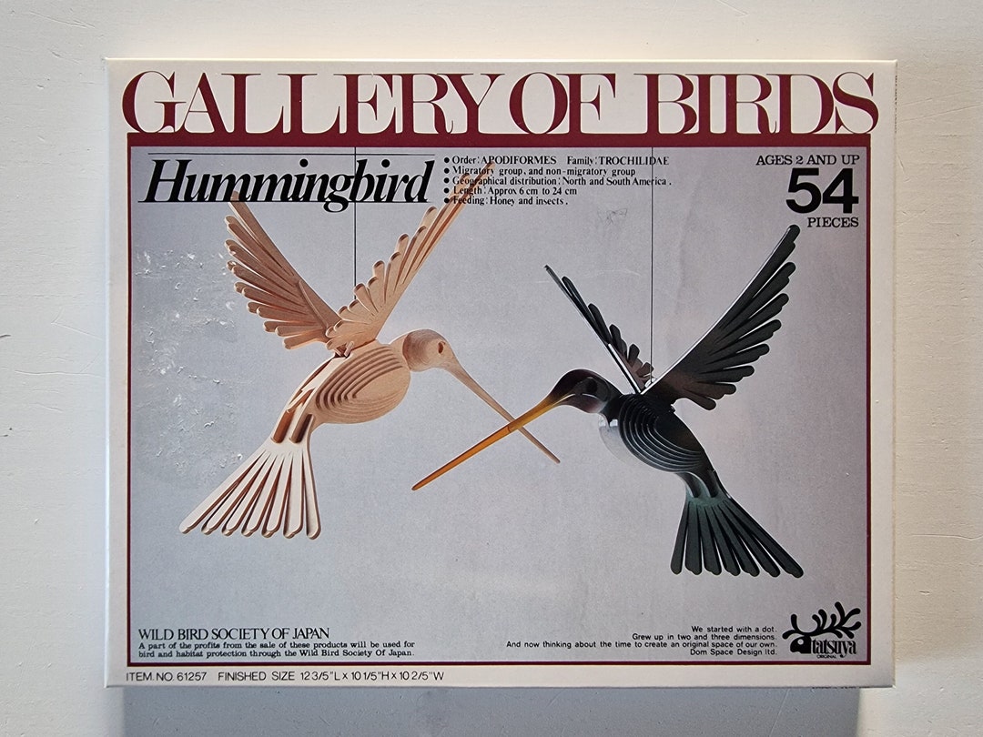 Vintage Tatsuya Gallery of Birds Hummingbird Wooden Model Kit // Wooden ...