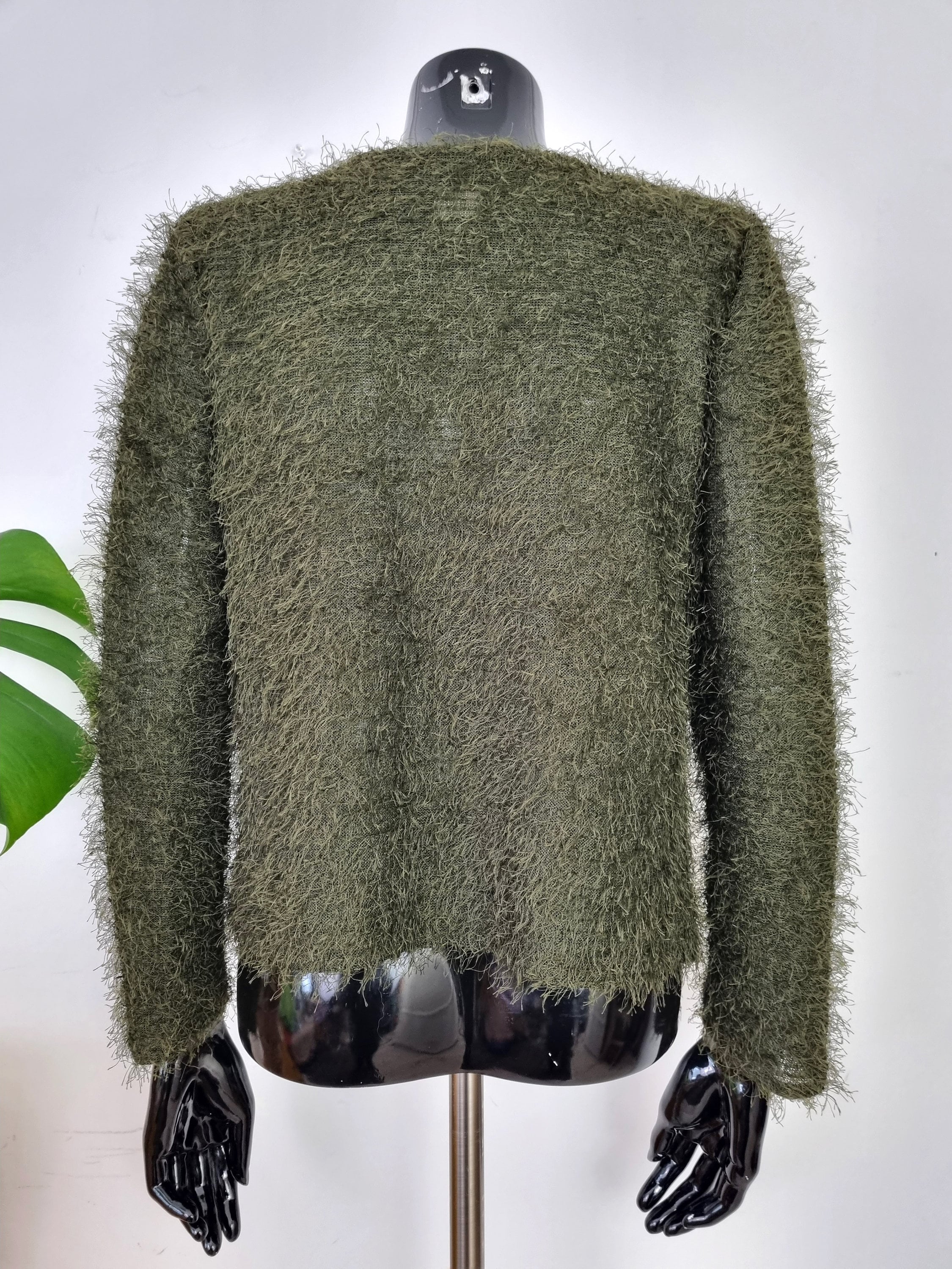 Vintage Women's Green Fuzzy Blazer // Green Furry Sweater // Green ...