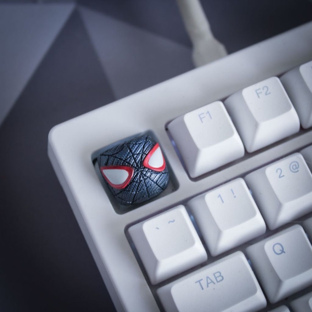 Keycap Spiderman Miles Morales Spiderman Resin, Esc Keycap, Custom ...
