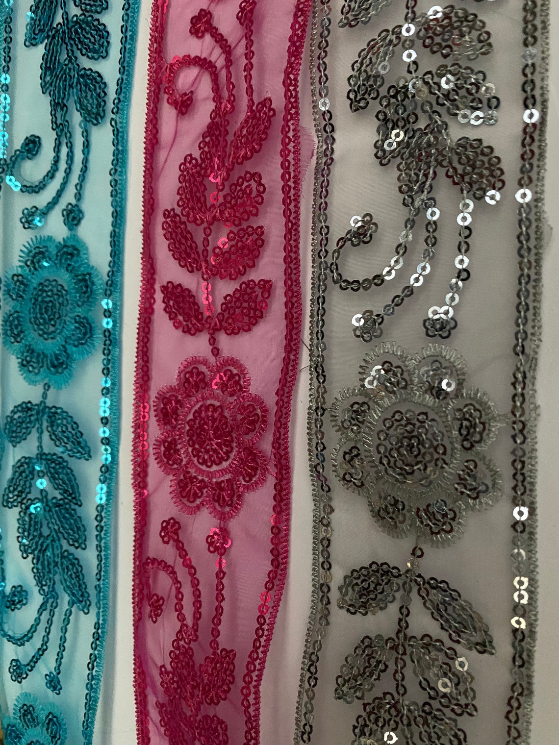 Sequins on Mesh Base 55mm Wide, Sequin Tape, Sequin Trim, Sequin Mesh ...