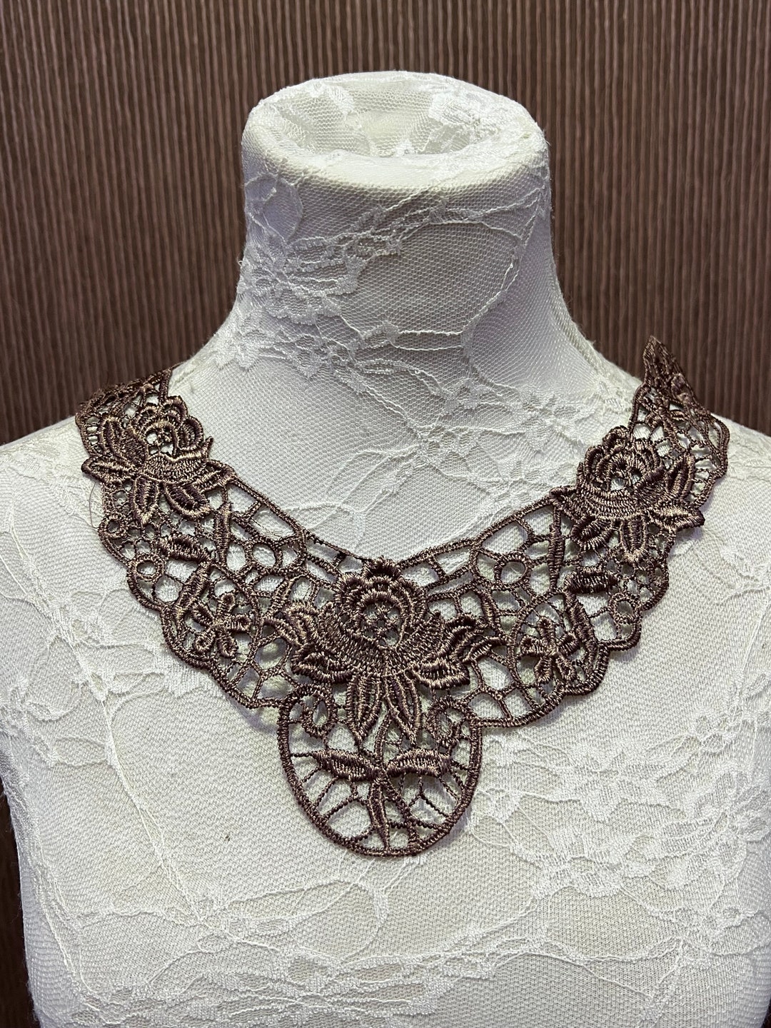 Embroidered Lace Neck Trim, Vintage Neck Trim, 2 Colours, Collar ...