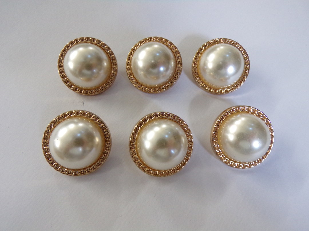 40L 25mm Pearl Gold Shank Buttons, Gold Buttons, Costume Buttons, Coat ...