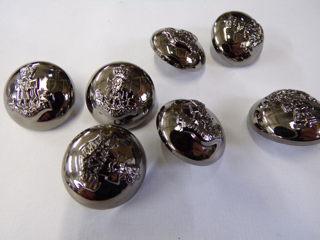 21mm Vintage Style Military Buttons, Gunmetal Buttons, Shank Buttons ...