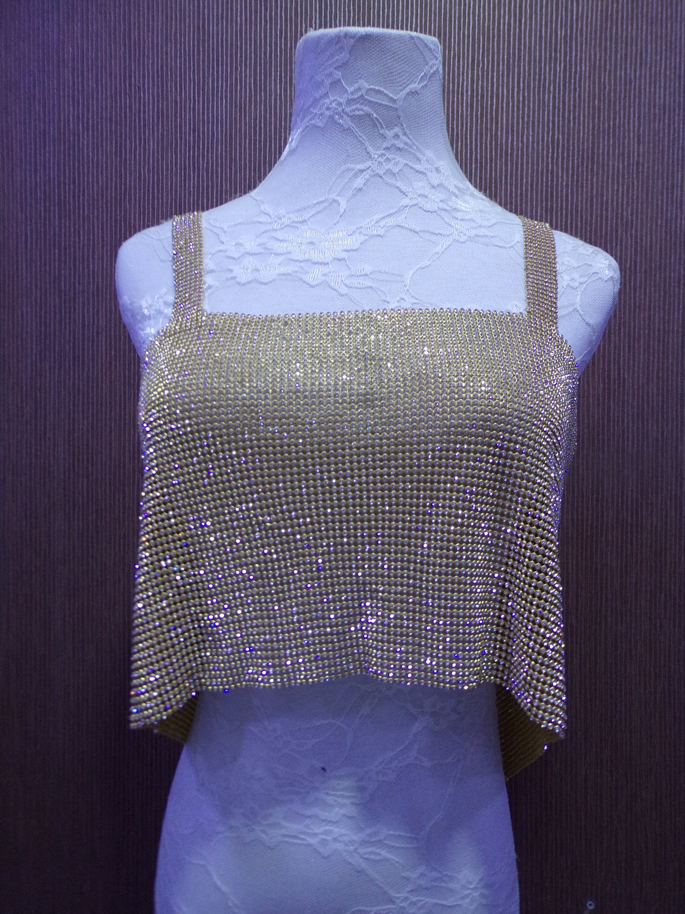 Gold or Silver Rhinestone Sparkle Top, Diamante Top, Party Top ...