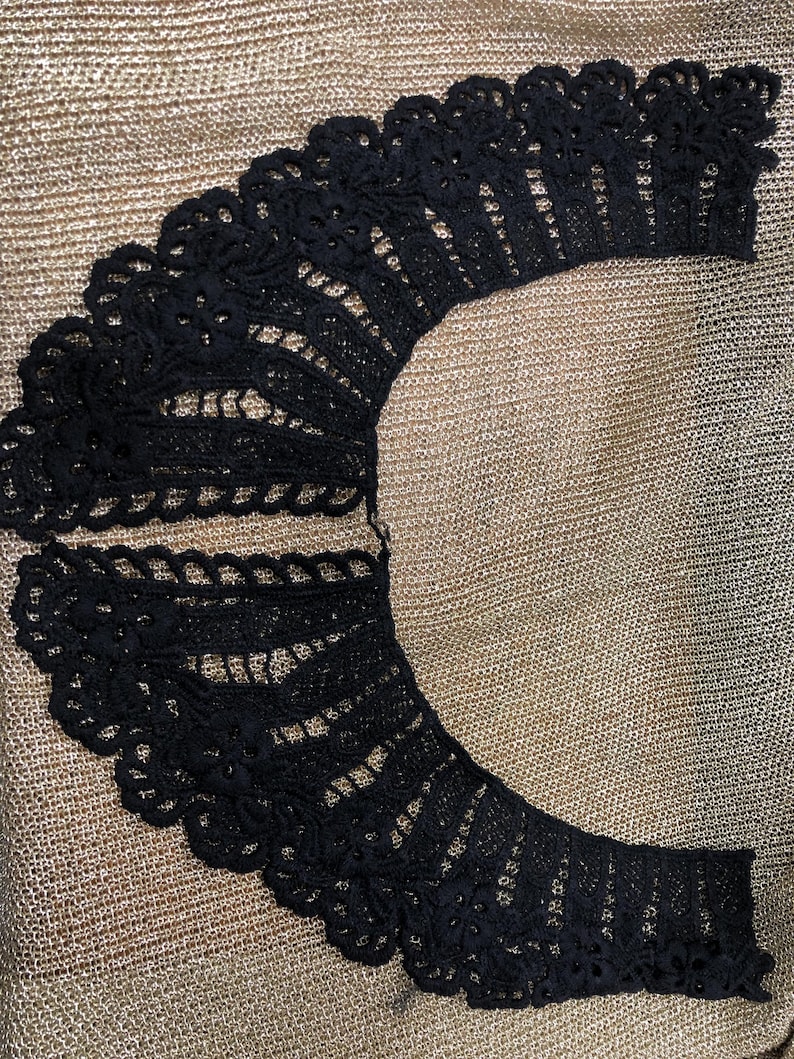 Neck Trim, Lace Appliqué, Black Cotton Trim, Neck Accessorie - Etsy