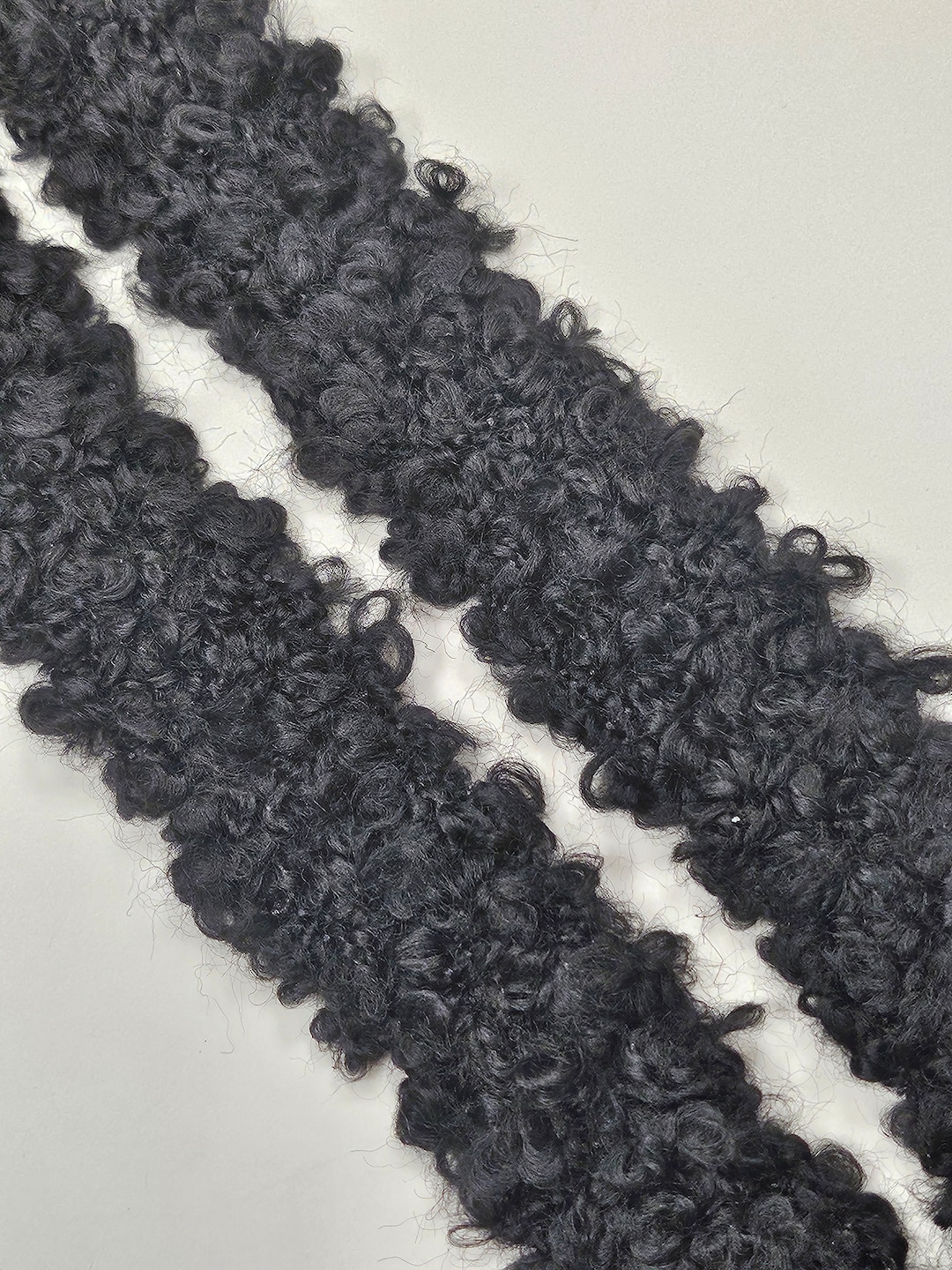 3cm Wooly Trimming, Faux Fur Trimming, Fluffy Trimming, Black Rigid ...