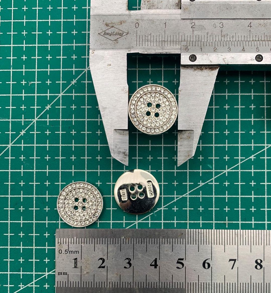 Detailed Button, Silver Button, 4 Hole - Etsy