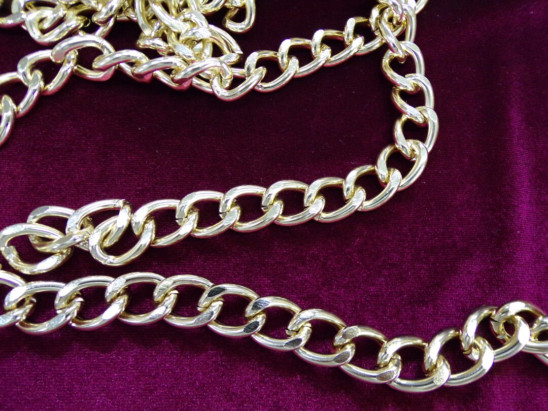 15mm Gold Metal Link Chain Sold by the Metre Jewellery/crafts, Chunky ...