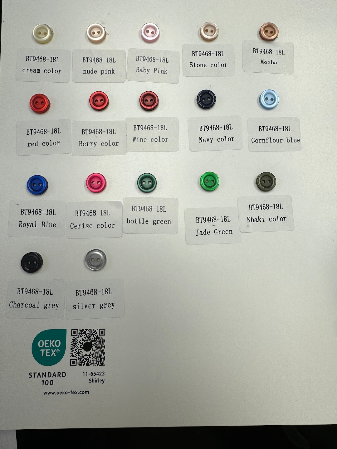 Shirt Buttons, Blouse Buttons, Coloured Buttons, 18L Buttons, 11mm ...