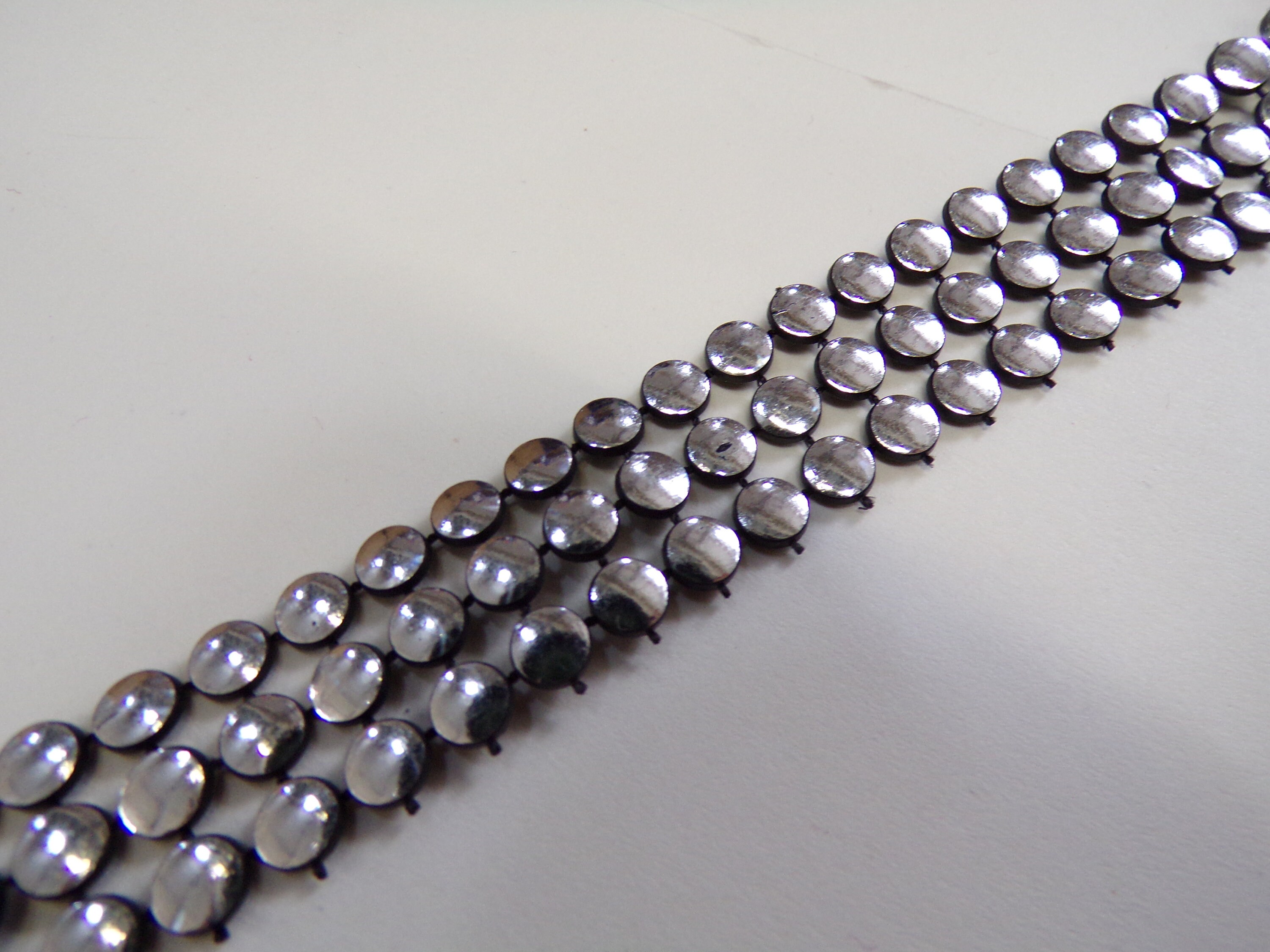 1 Mtr - Silver or Gold Rigid Stud Trim, Stud Look Trim, Soft Easy Sew ...