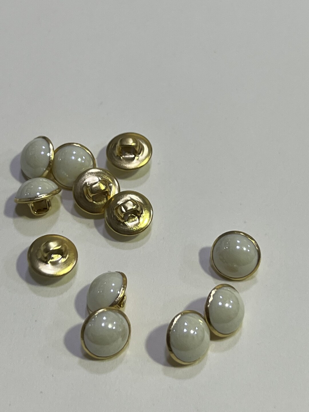 11mm Gold and Ivory Coated Half Buttons, Half Button, Vintage Buttons ...
