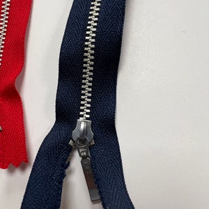 5'' YKK Metal Closed End Zip, Cream Zip, Navy Zip, YKK Zip, Metal Zip ...