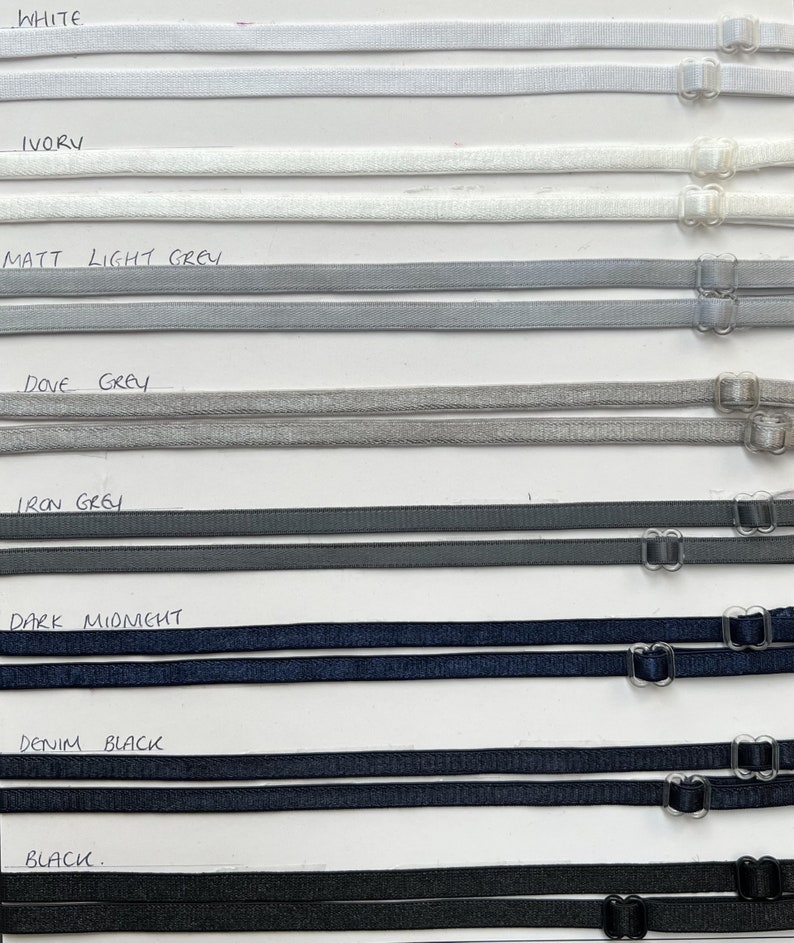 6mm, Adjustable Bra Straps, 49 Colours, Bra Straps, Straps for Lingerie ...
