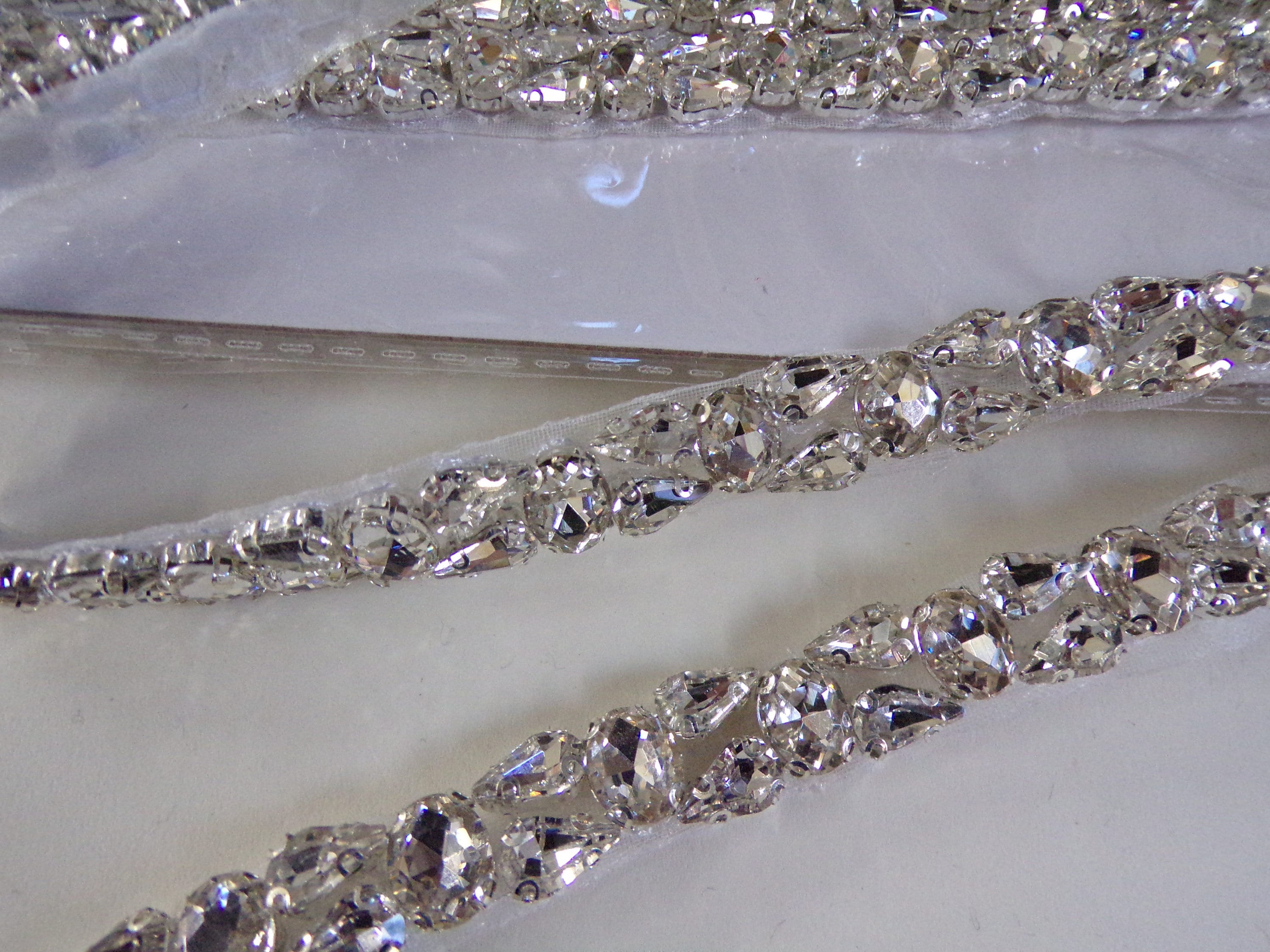 Diamante Stones Trim, Rhinestone Ribbon for Bridal, Sash Diamante ...