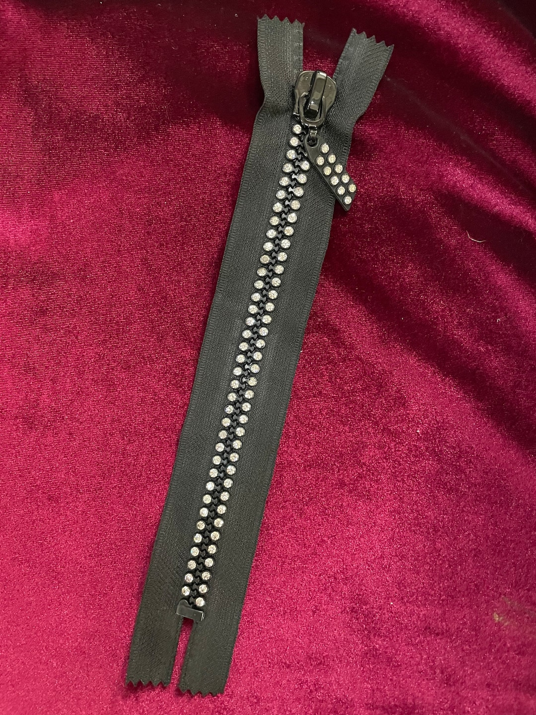 Diamanté Zips. Rhinestone Zips, Shiny Zips, 20cm, Embellishment, Zips ...