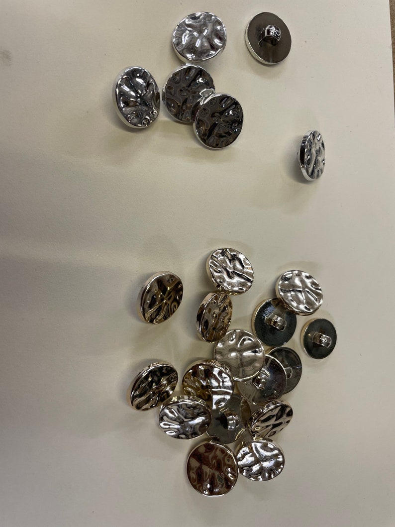 Hammered Buttons, 4 Sizes, Gold or Silver, Fancy Buttons, Buttons ...