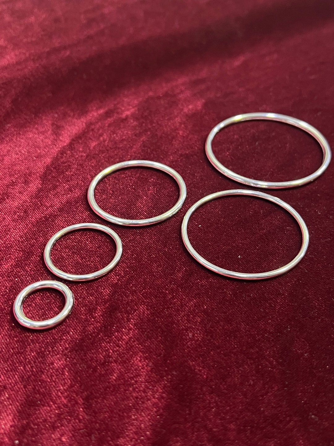 Metal O-rings, Welded Round Rings - Silver and Gold, Metal Rings, Solid ...