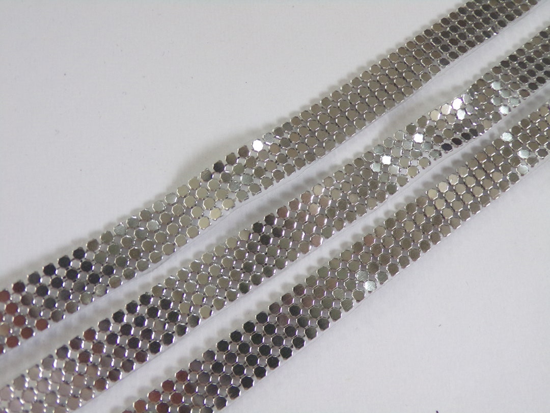 11mm, Silver Chainmail Trim, Chainmail, Iron on Trim, Decor, Sewing ...