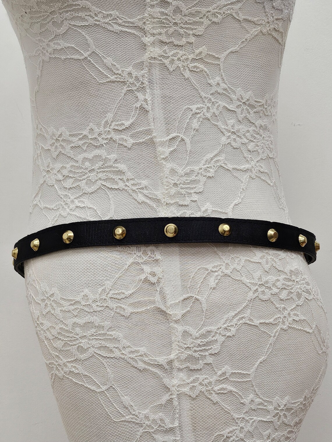 Studded Belt, Black Belt, Gold Studs, Punk Aesthetic, Snap Fastening - Etsy