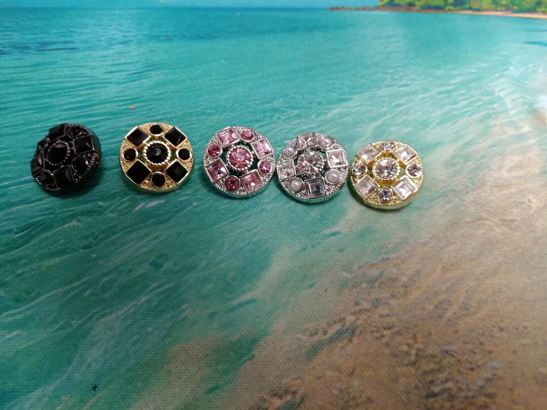 5 Different Detail Buttons, 24L Button, Diamonte Button, Buttons, - Etsy